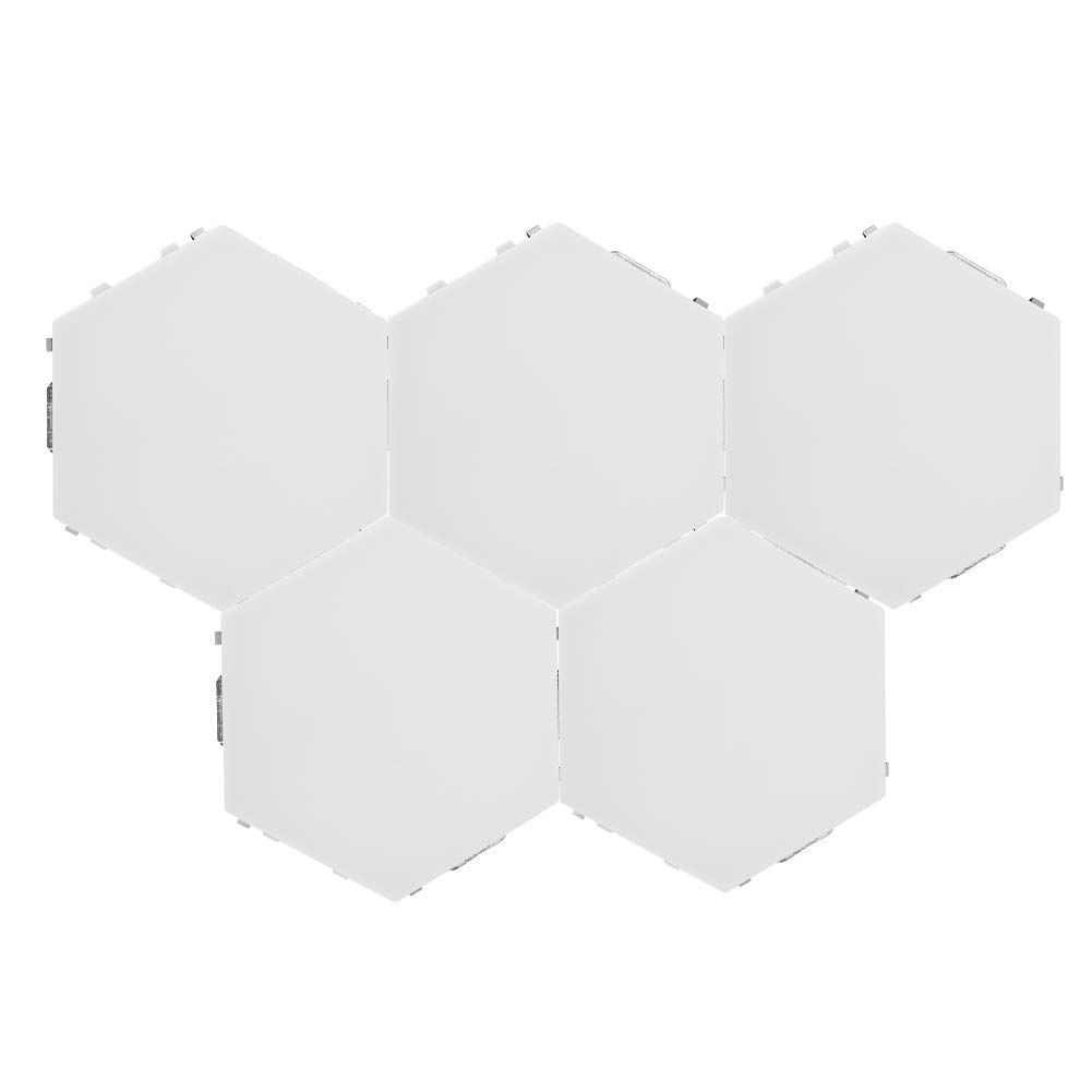Hexagon Lights, Hexagon Led Lights, Hex Lights for Wall Led Light Wall Panels for Living Room, Bedroom, Led Wall Decor, 100V-240V (5 Lights with Power Supply EU Plug)