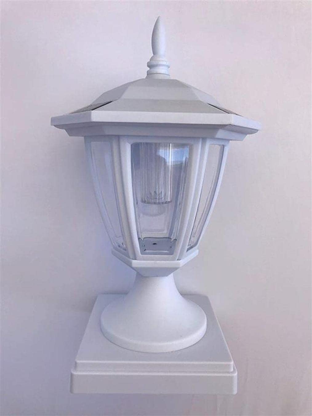 2 pcs 6x6 Base White Color Solar Post Cap Light Hexagon with Six Super Bright SMD LED Bulbs