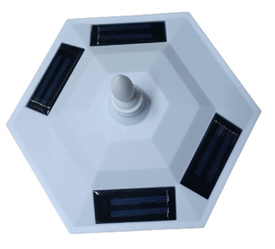 2 pcs 6x6 Base White Color Solar Post Cap Light Hexagon with Six Super Bright SMD LED Bulbs