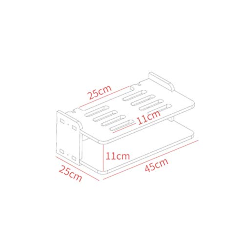 TV Background Wall Wood-Plastic Panel Set-top Box Shelf, Living Room Wall WiFi Wireless Router Projector Shelf - White. Floating Wall Shelf