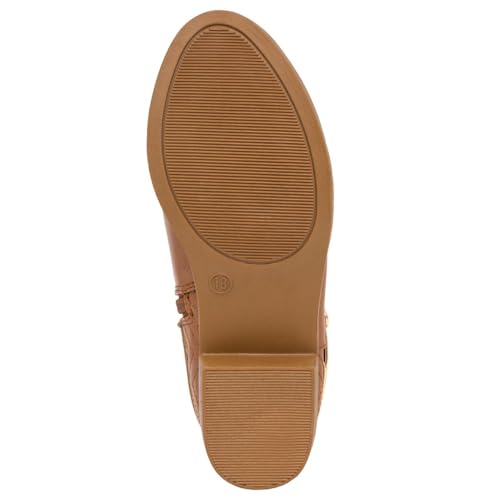Nautica Kids Girls Ankle Bootie With Side Buckle and Zipper, Dress Boot -For Youth -Anper-Tan -13