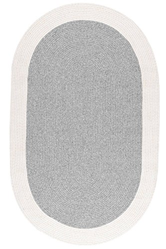 nuLOOM Delaine Braided Solid Border Indoor/Outdoor Area Rug, 5' x 8' Oval, Grey