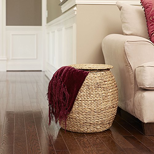 Household Essentials Ml-4105 Barrel Storage Tub W-Lid | Water Hyacinth