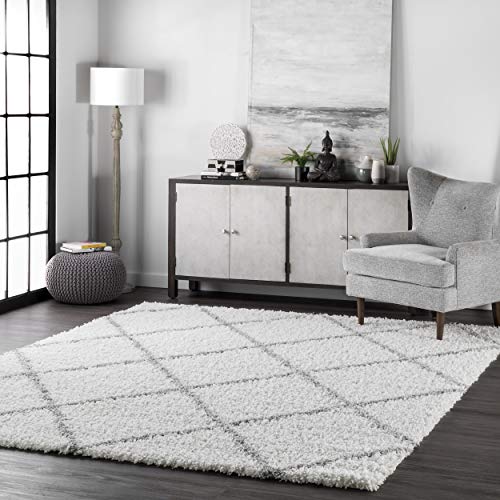 nuLOOM Tess Moroccan Shag Area Rug, 4' x 6', White