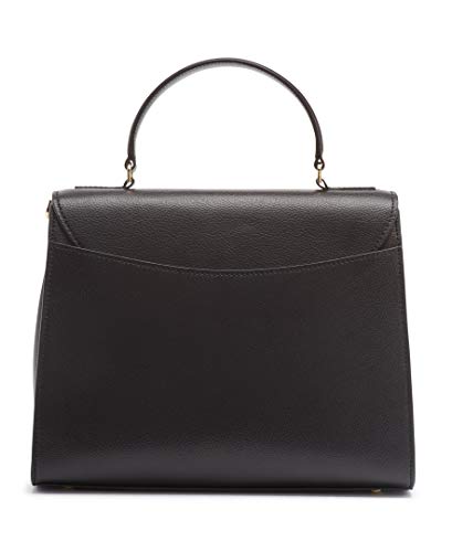 Calvin Klein Iris Hermine Leather Top Handle Satchel, Black/Gold