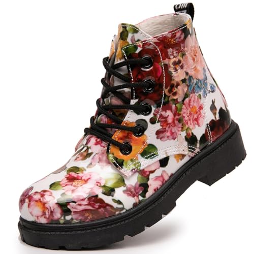 GUOCHENXY Kids Boots - Big Kid, Unisex, White, Size 2.5