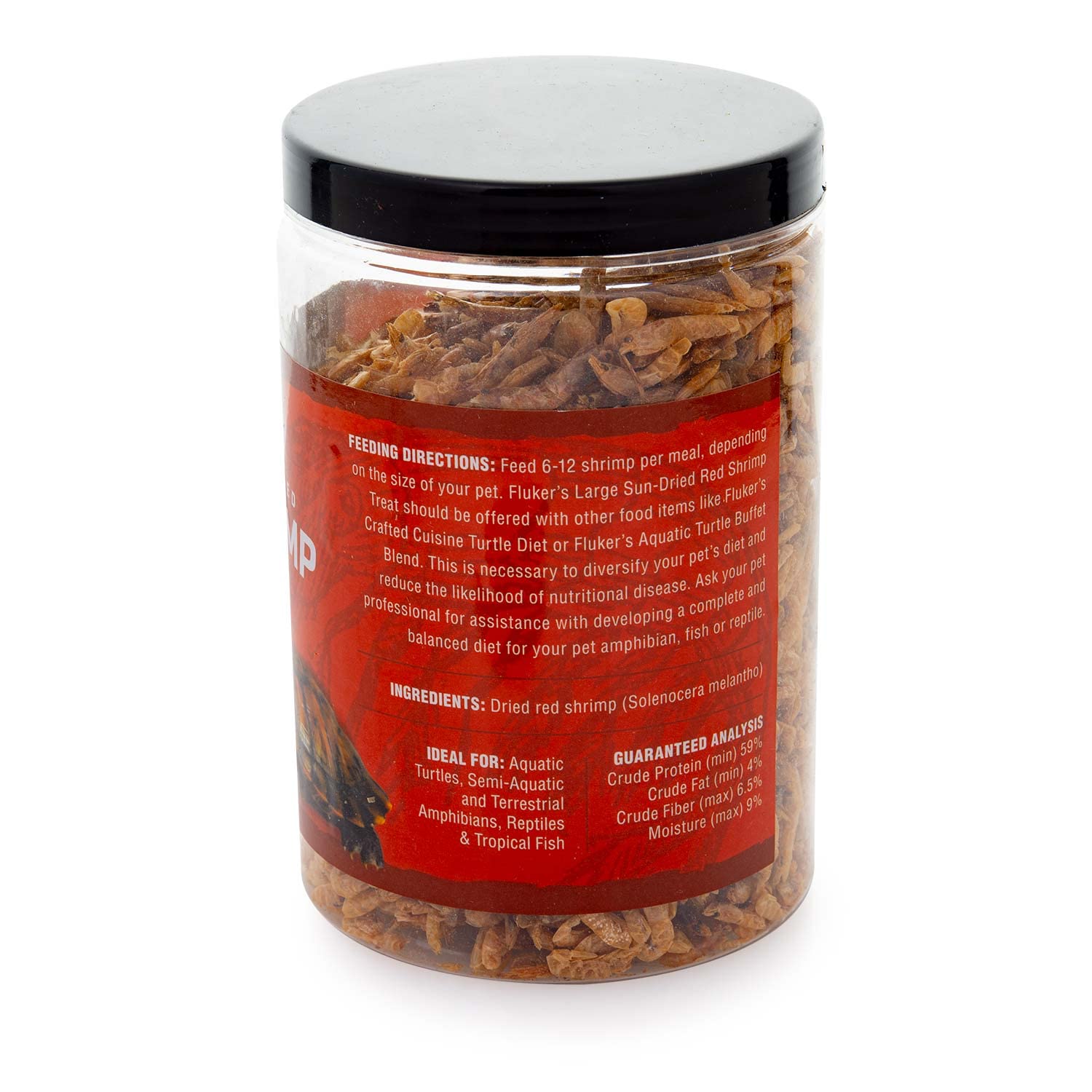Fluker's All Natural Large Sun-Dried Red Shrimp, High Protein Treats, Aquatic Turtle Food, Great for Aquatic Frogs, Tegus, Monitors, and Tropical Fish, 5 oz