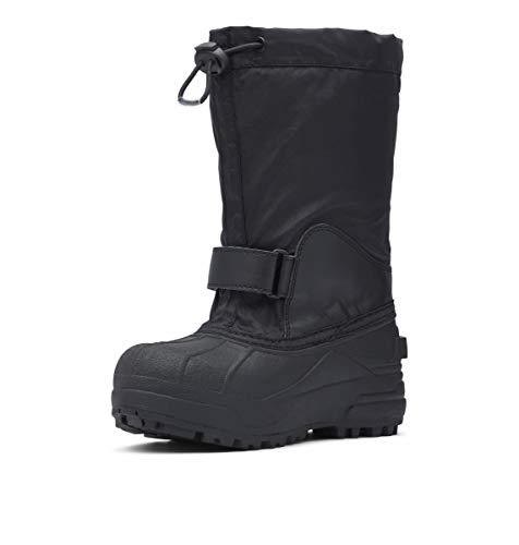Columbia unisex child Powderbug Forty Snow Boot, Black/Orange Blast, 5 Big Kid US