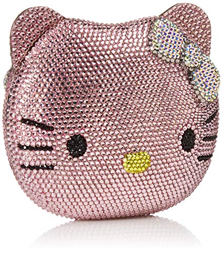 3-D Hello Kitty Cat Crystal Couture Clutch Special Occasion Holiday Party Evening Bag Pink