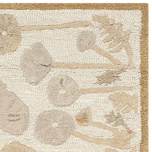MARTHA STEWART by SAFAVIEH Collection 2'6" x 4'3" Nutshell/Brown MSR3627C Handmade Poppy Glossary Wool & Viscose Accent Rug