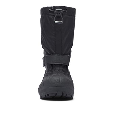 Columbia unisex child Powderbug Forty Snow Boot, Black/Orange Blast, 5 Big Kid US