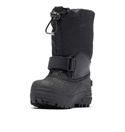 Columbia unisex child Powderbug Forty Snow Boot, Black/Orange Blast, 5 Big Kid US