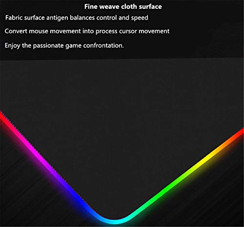 Hexagon Texture Gaming Mouse Pad Gamer Computer RGB Backlit Large XXL for Desk Keyboard Led Mice Mat L(27.5x15.7 Inch)