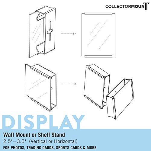 CollectorMount Photo Mount 1 Pack, Clear Picture Frame, Wall Mount or Shelf Stand, Vertical or Horizontal, 2.5β x 3.5β