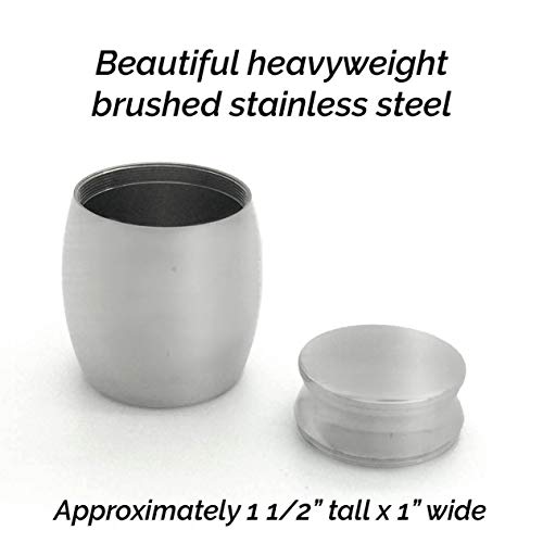 Small Mini Drag Racing Memorial Checkered Flag Cremains Holder Container Jar Vial Brushed Stainless Steel Cremation Funeral Urn Memorial for Dad Grandpa 1 1/2" Tall