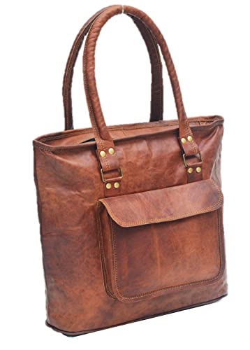 Handmade Women Vintage Style Real Leather Shoulder Shoppers Bag Purse 16β Brown