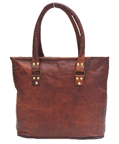 Handmade Women Vintage Style Real Leather Shoulder Shoppers Bag Purse 16β Brown