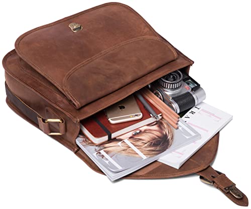 LEABAGS Riyadh Shoulder bag I Genuine buffalo leather handbag I Shoulder bag with vintage look I Leather shoulder handbag