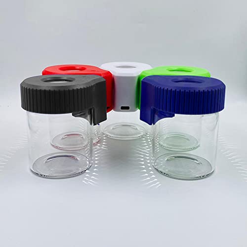 Honeypuff Magnifying Glass Jar with Light, Light-Up LED Transparent Glass Air Tight Storage Jars Magnifying Viewing Jar (Black)