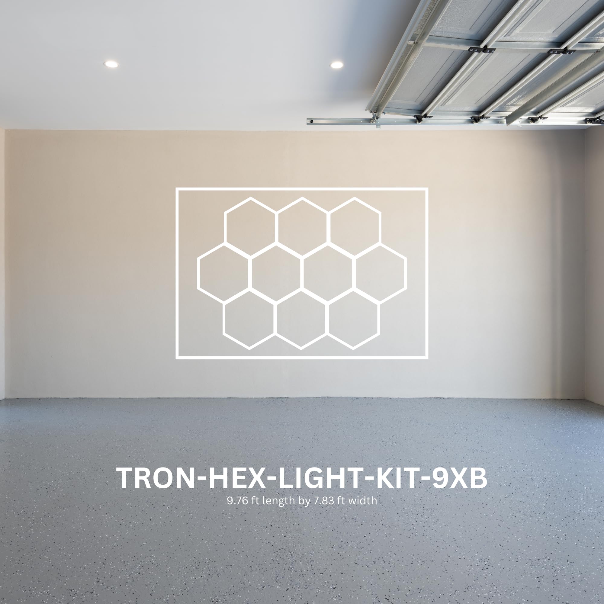 TRON Auto Lab 9X (Nine) Hexagon LED Light Kit, with Border Upgrade, Grid Series, Super Bright Daylight White 6500K, TRON-HEX-LIGHT-KIT-9XB