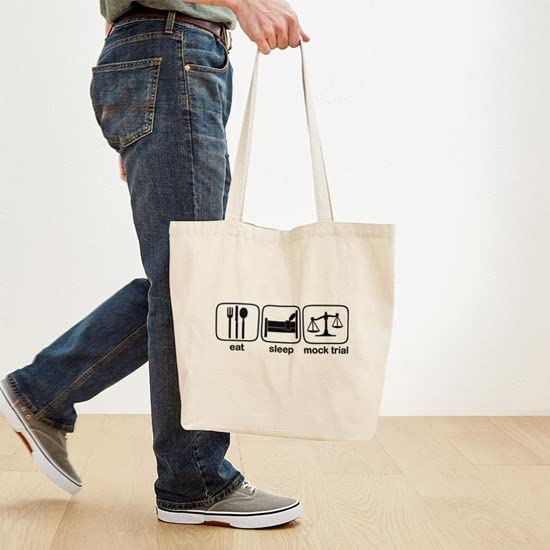 CafePress Eat Sleep Mock Trial Tote-Bag Natural Canvas Tote-Bag,Shopping-Bag