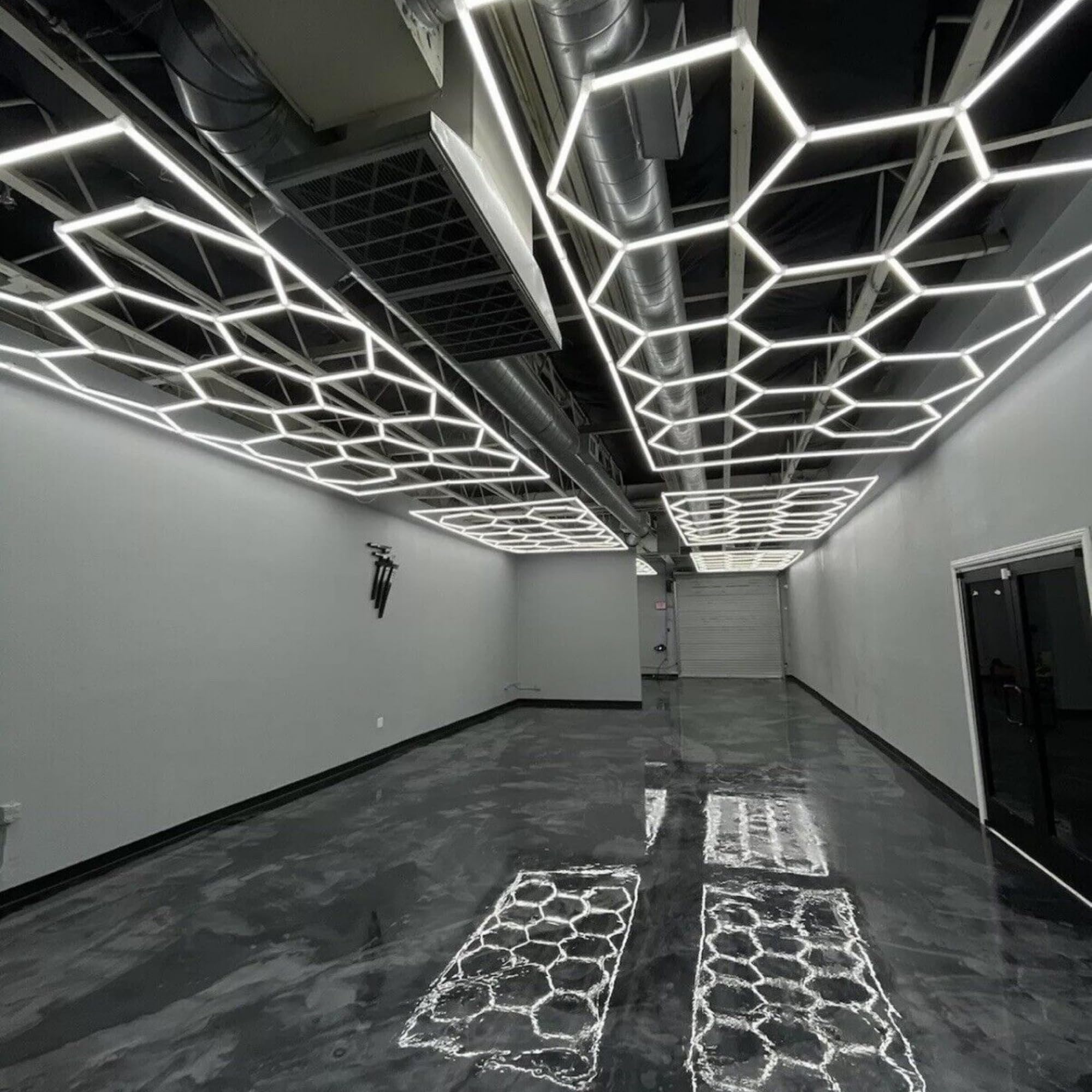 TRON Auto Lab 9X (Nine) Hexagon LED Light Kit, with Border Upgrade, Grid Series, Super Bright Daylight White 6500K, TRON-HEX-LIGHT-KIT-9XB