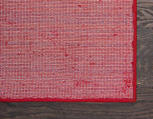 Unique Loom Williamsburg Collection Casual Transitional Solid Vibrant Area Rug, 5 x 8 ft, Red