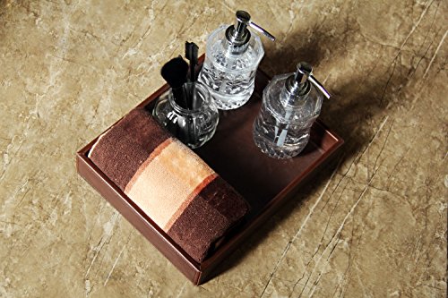 Vixdonos Leather Valet Tray,Rectangular Catchall Tray,Counter Organizer for Key,Jewelry,Perfume,Glasses and Watches(Brown)