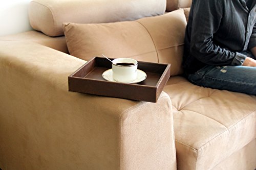 Vixdonos Leather Valet Tray,Rectangular Catchall Tray,Counter Organizer for Key,Jewelry,Perfume,Glasses and Watches(Brown)