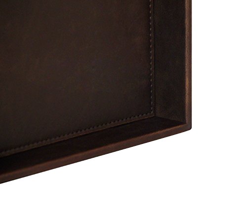 Vixdonos Leather Valet Tray,Rectangular Catchall Tray,Counter Organizer for Key,Jewelry,Perfume,Glasses and Watches(Brown)