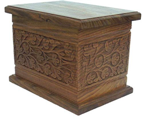 Extra Large Human Cremation Urn, Companion Wooden Funeral Cremation Ash Urn, Double Urn with Customized Name Plates