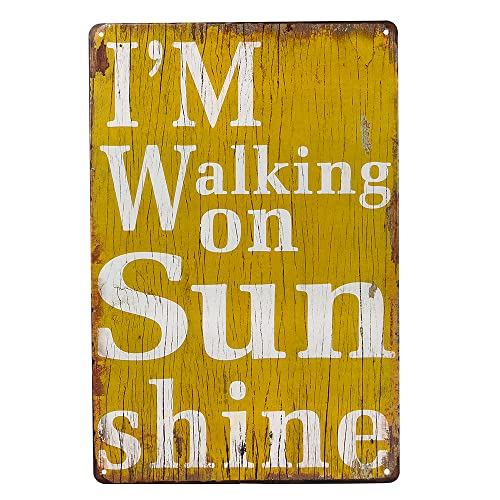 dingleiever-Metal Painting i Walking on Sunshine Garage Tin Sign, Bar, Home Decor, Man Cave