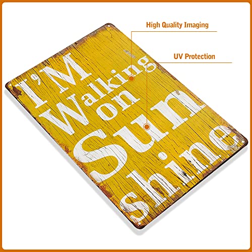 dingleiever-Metal Painting i Walking on Sunshine Garage Tin Sign, Bar, Home Decor, Man Cave