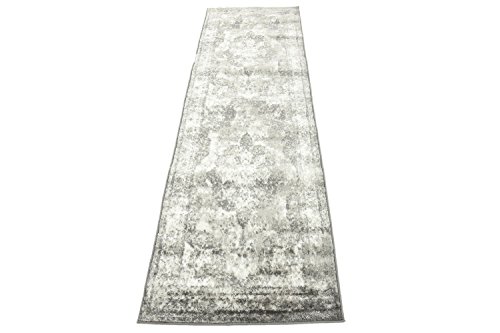 Unique Loom Sofia Collection Area Rug - Salle Garnier (2' x 6' 9" Runner, Gray/ Ivory)