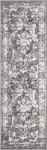 Unique Loom Sofia Collection Area Rug - Salle Garnier (2' x 6' 9" Runner, Gray/ Ivory)