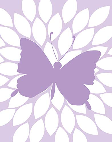 The Studio Resource, Inc. White and Purple We Made A Wish And You Came True Dandelion and Butterfly Nursery Print; 3-8x10 Paper Poster