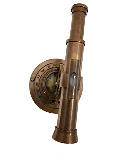 Antique Brass Nautical Alidade Telescope Compass Surveying Theodolite Marine Home/Office Table Decor Antique Survey Transit Telescope Instrument Compass