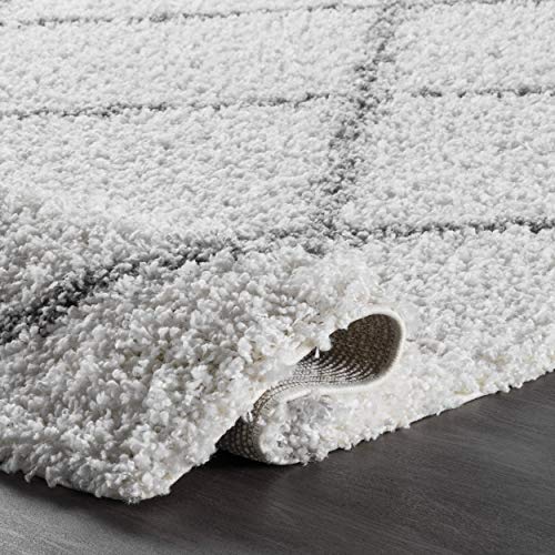 nuLOOM Tess Moroccan Shag Area Rug, 8' Square, White