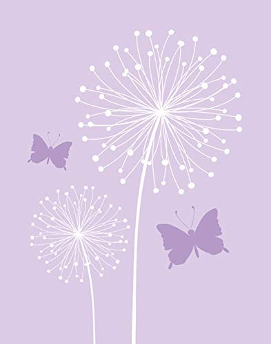 The Studio Resource, Inc. White and Purple We Made A Wish And You Came True Dandelion and Butterfly Nursery Print; 3-8x10 Paper Poster