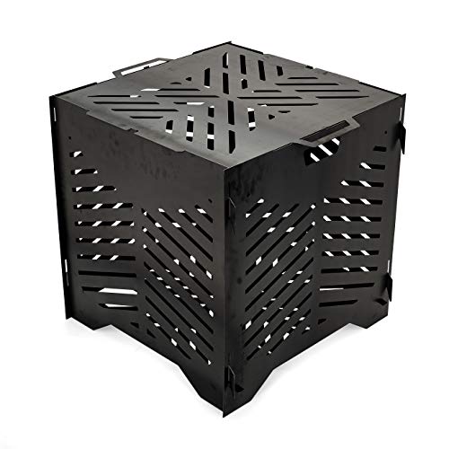 Camco 22-Inch Burn Bin | Features hand-oiled structurally reinforced side and base panels | 22-inches (L) x 22-inches (W) x 22-inches (H) (51251)