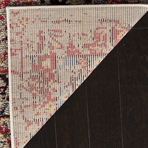 SAFAVIEH Monaco Collection 8' x 10' Grey/Multi MNC206G Oriental Abstract Distressed Non-Shedding Living Room Bedroom Dining Home Office Area Rug