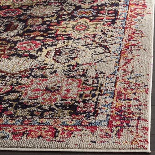 SAFAVIEH Monaco Collection 8' x 10' Grey/Multi MNC206G Oriental Abstract Distressed Non-Shedding Living Room Bedroom Dining Home Office Area Rug