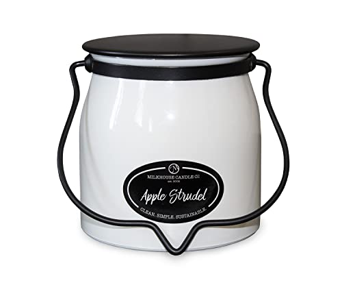 Milkhouse Candle Company, Creamery Glow Collection Scented Soy Candle: Butter Jar Candle, Apple Strudel, 16-Ounce