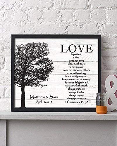 Corinthians Wedding Date Print | Personalized Anniversary Gift | Christian Wedding Gift | Christian Engagement Gift