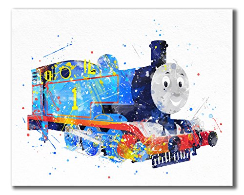 Thomas and Friends Watercolor Train Prints - Set of 3 (8 inches x 10 inches) Wall Art Decor Photos - Thomas the Tank - Percy the Small Engine