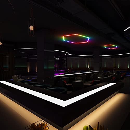 Hexagon LED Garage Light RGB - Hexagon Garage Light with Adjustable Light Color, for Private Garage KTV Bar Basement Gym Lighting(1 Pack)