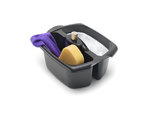 Addis Utility Cleaning Caddy with Twin Compartment and Handle, Black, 32 x 38.5 x 20 cm