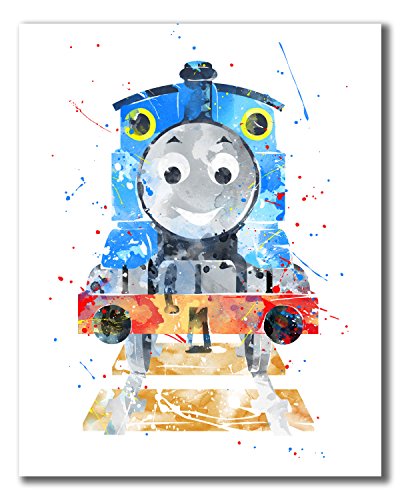 Thomas and Friends Watercolor Train Prints - Set of 3 (8 inches x 10 inches) Wall Art Decor Photos - Thomas the Tank - Percy the Small Engine