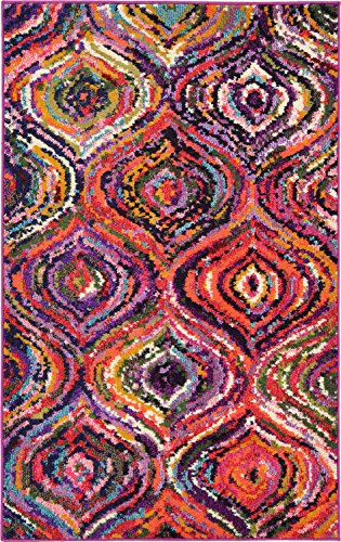 Unique Loom Estrella Collection Colorful, Abstract, Geometric, Gradient, Modern Area Rug, 3 ft 3 in x 5 ft 3 in, Multi/Pink