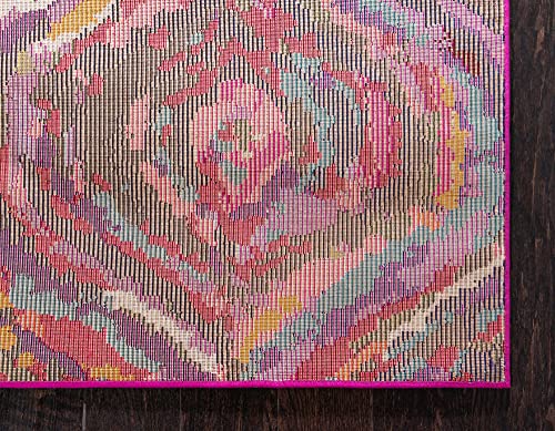 Unique Loom Estrella Collection Colorful, Abstract, Geometric, Gradient, Modern Area Rug, 3 ft 3 in x 5 ft 3 in, Multi/Pink